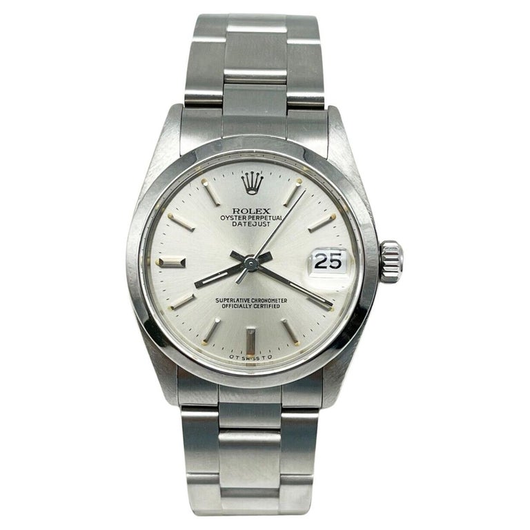 Rolex Midsize 6824 Datejust Silver Dial Stainless Steel For Sale at 1stDibs