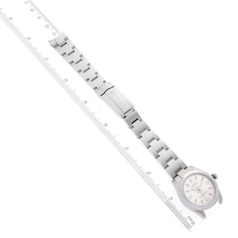 Rolex Midsize Silver Dial Pink Hour Markers Ladies Watch 177200 Box ...