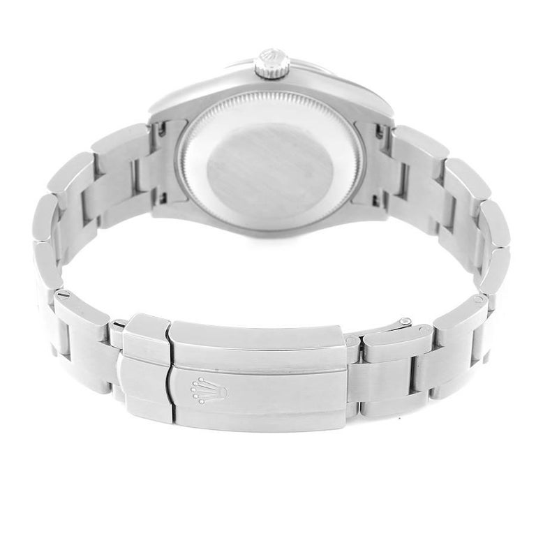 Rolex Midsize Silver Dial Pink Hour Markers Ladies Watch 177200 Box ...