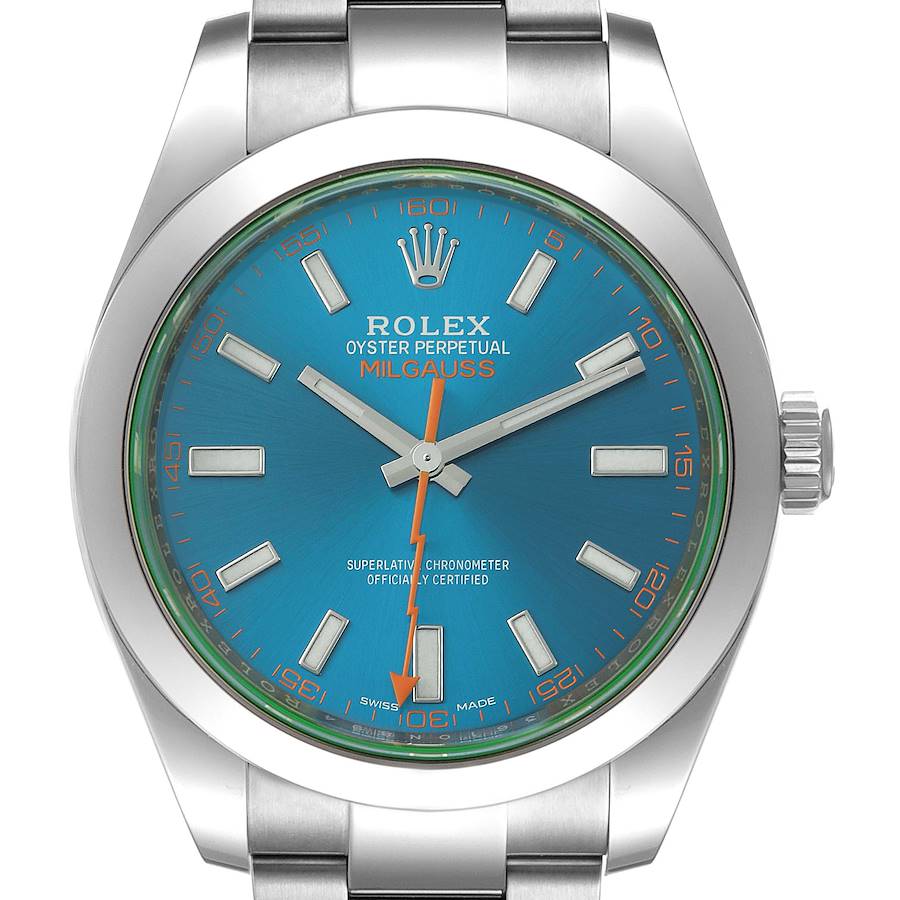 Rolex Milgauss Blue Dial Stainless Steel Automatic Men's Watch 116400GV ...