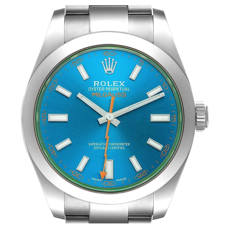 Rolex Milgauss 40 Stainless Steel Blue Dial Automatic Mens Watch ...