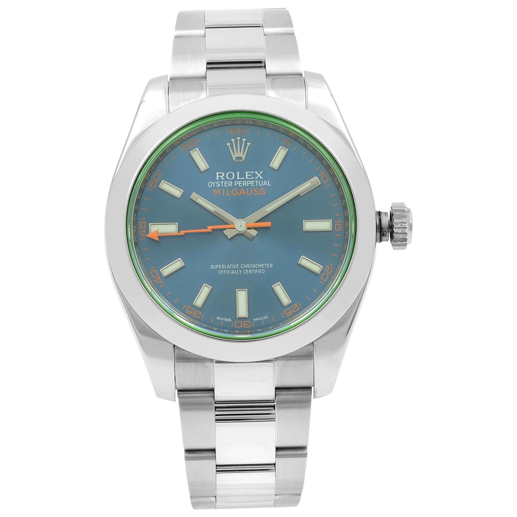 Rolex Blue Face Milgauss - For Sale on 1stDibs