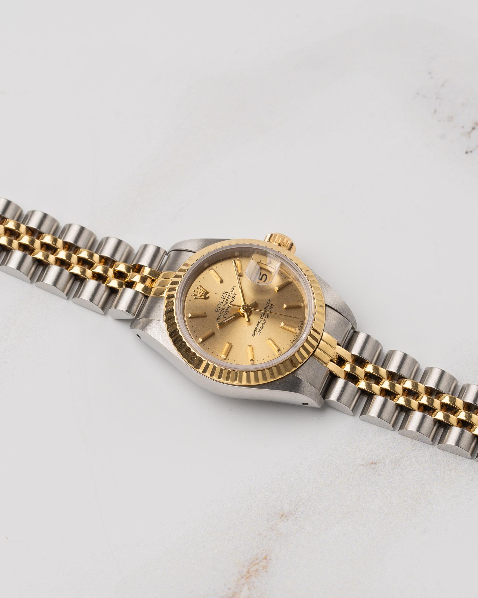 Rolex Mini Datejust 69173 Champagne Dial 9m Serial SS/YG 1986 For Sale ...