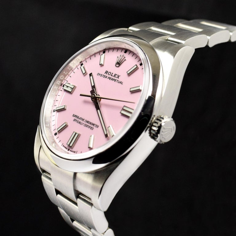 Rolex Mint Oyster Perpetual Candy Pink 126000 Steel Watch Box and Paper ...
