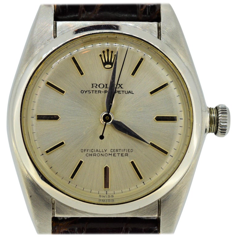Rolex Model 5050 Perpetual Bubble Back Stainless Steel Men's Wristwatch ...