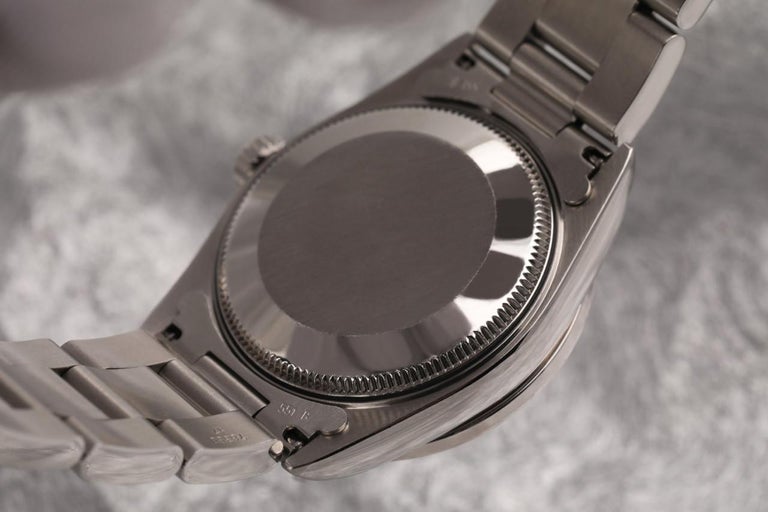 Rolex Navy Roman 36mm Datejust S/S Oyster Perpetual Diamond Side Band ...