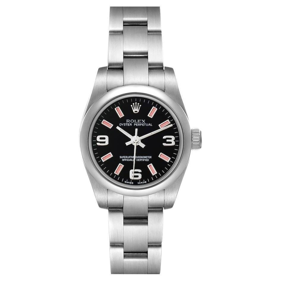 Rolex Oyster Perpetual Nondate Blue Dial Ladies Watch 176200 For Sale ...