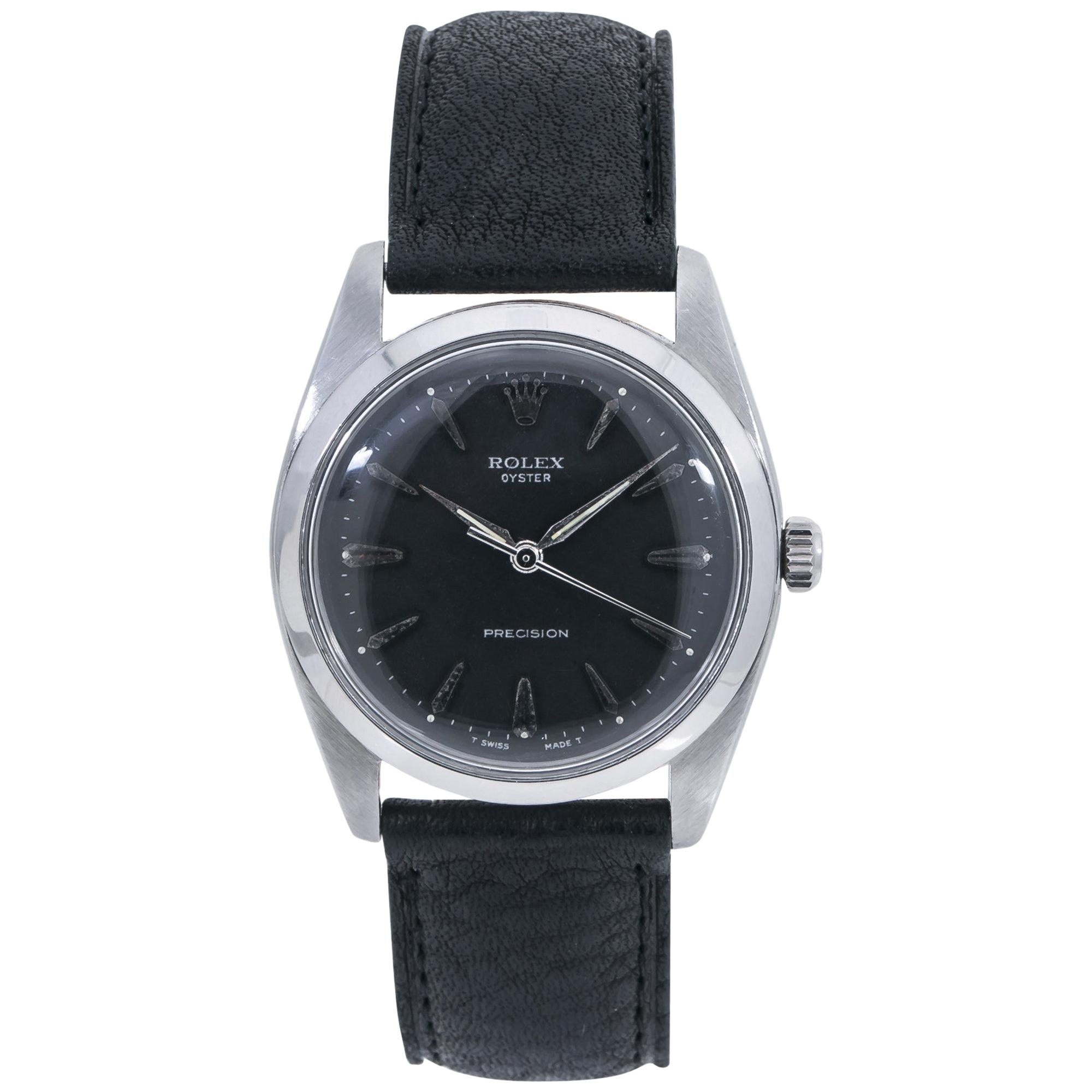 Rolex Oyster 6426, Black Dial, Certified and Warranty at 1stDibs