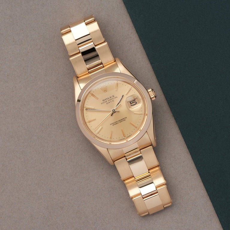 Rolex Oyster Perpetual 0 15007 Unisex Yellow Gold 0 Watch at 1stDibs