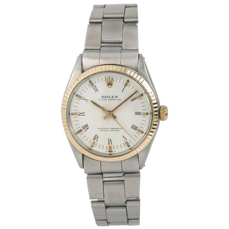Rolex Oyster Perpetual 1002 Men’s Automatic Vintage Watch 14 Karat Two ...