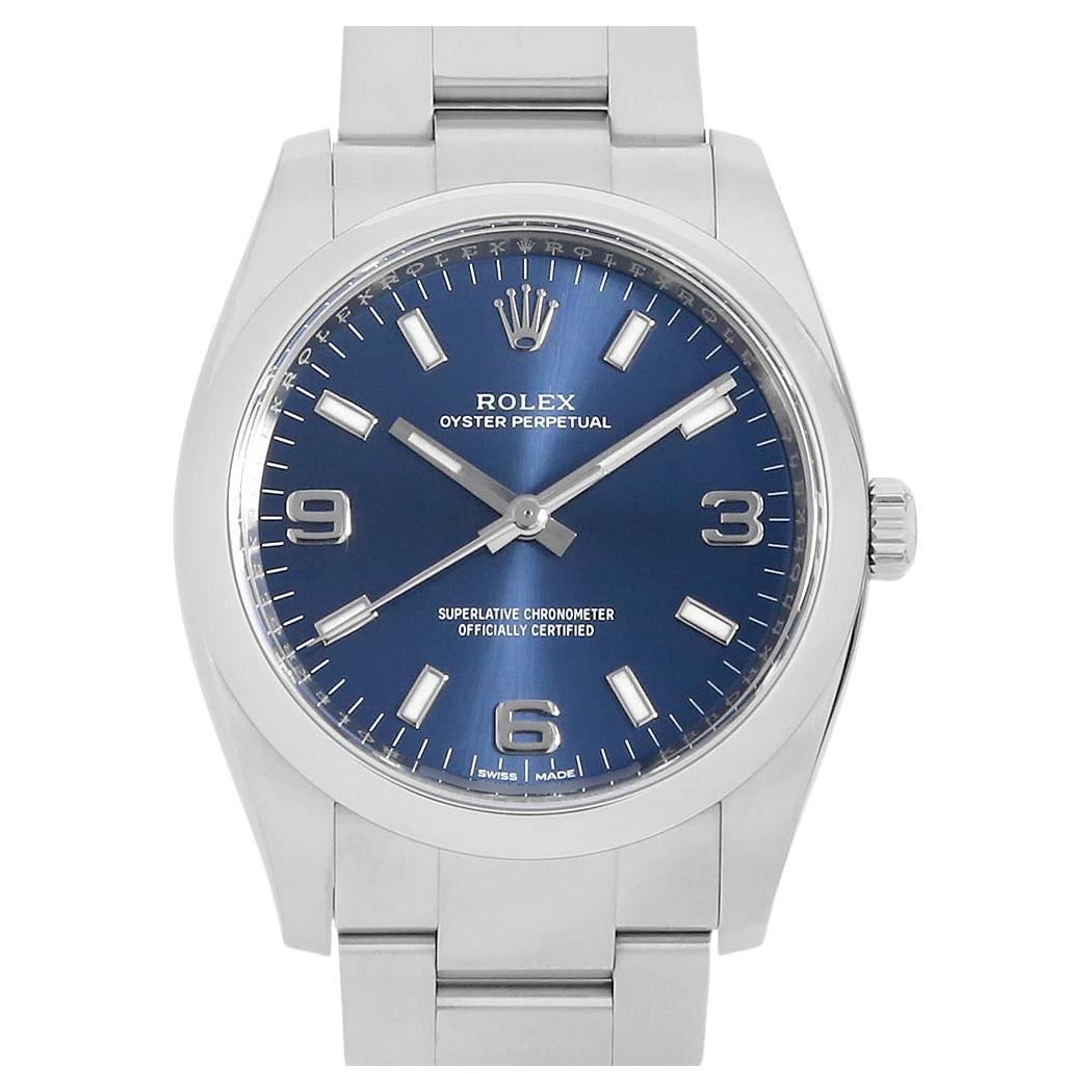 Rolex Oyster Perpetual 116000 Blue Dial Random Number Men's Watch at ...