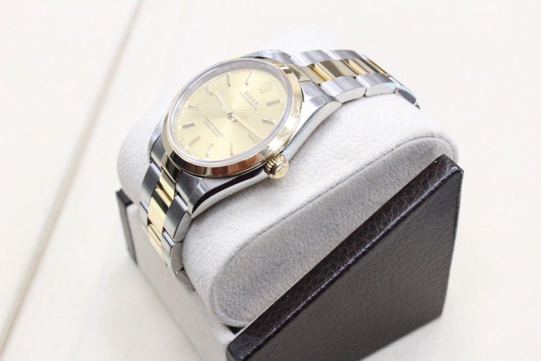 Rolex Oyster Perpetual 14203 18 Karat Gold and Stainless Steel Box and ...