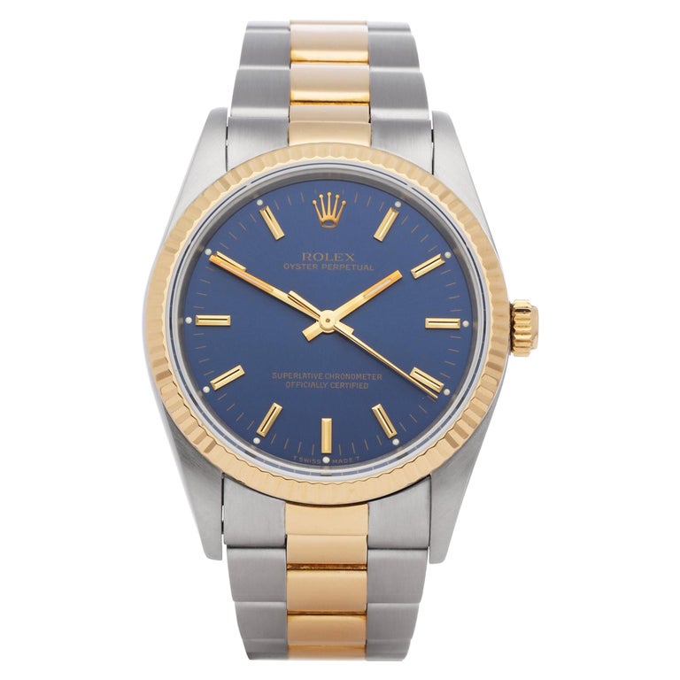 Rolex Oyster Perpetual 14233 Unisex Stainless Steel and Yellow Gold ...