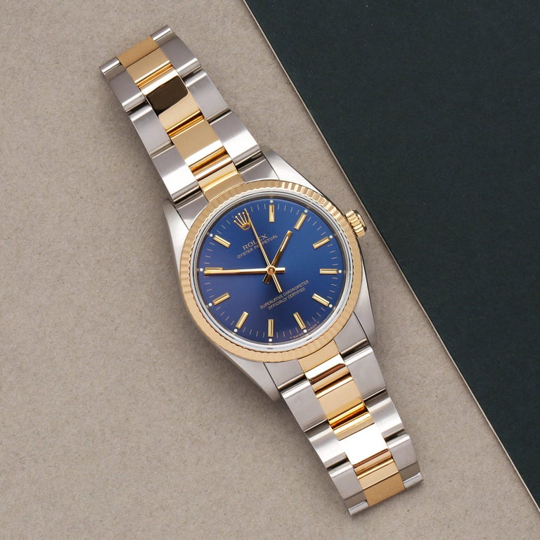Rolex Oyster Perpetual 14233 Unisex Stainless Steel and Yellow Gold ...