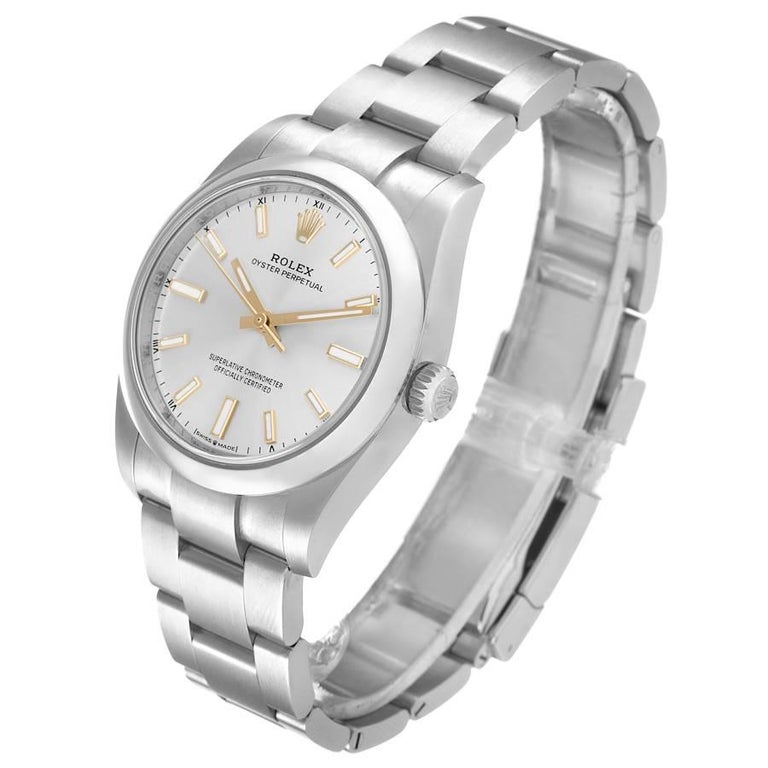 Rolex Oyster Perpetual Silver Dial Steel Mens Watch 124200 Unworn at ...