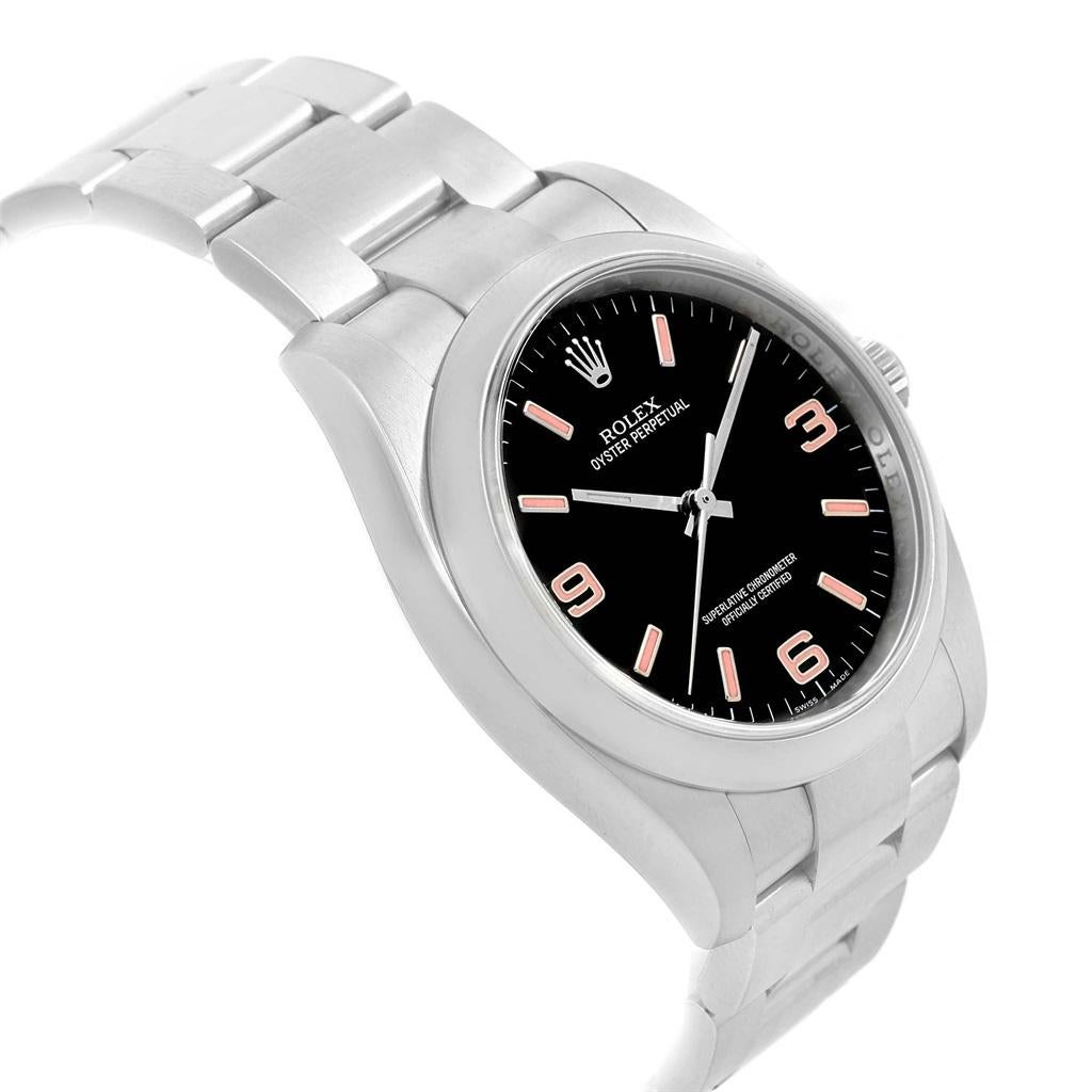 Rolex Oyster Perpetual 36 Pink Baton Hour Markers Unisex Watch 116000 ...