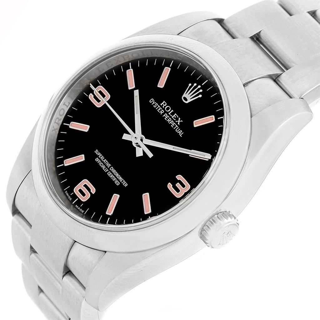Rolex Oyster Perpetual 36 Pink Baton Hour Markers Unisex Watch 116000 ...