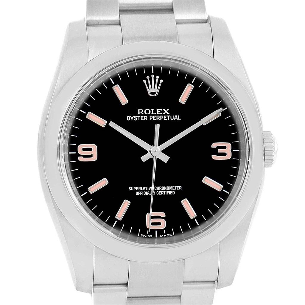Rolex Oyster Perpetual 36 Pink Baton Hour Markers Unisex Watch 116000 ...