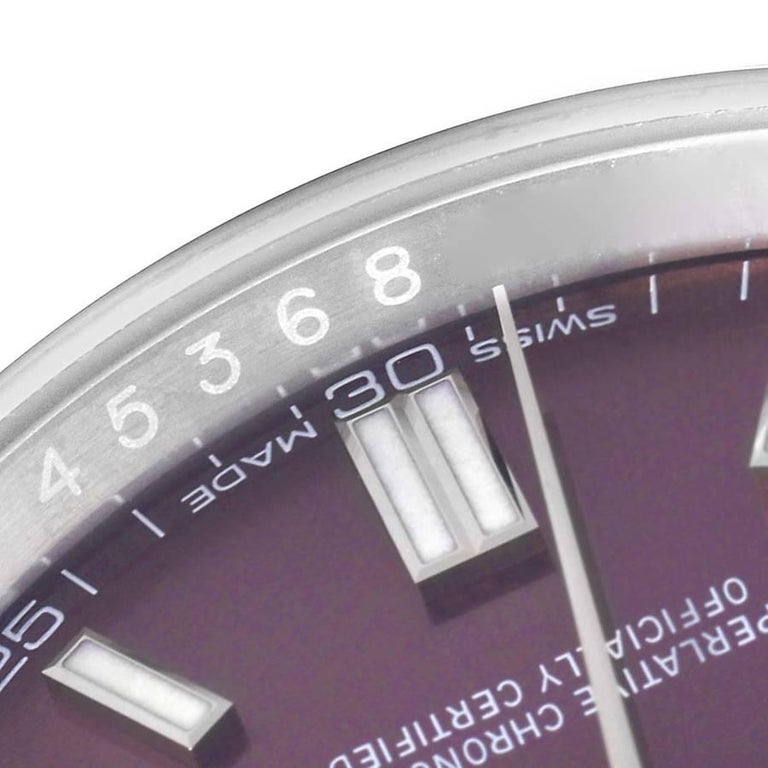 Rolex Oyster Perpetual 36 Red Grape Dial Steel Mens Watch 116000 at 1stDibs