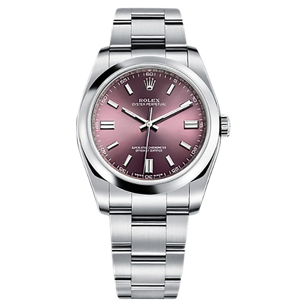 Rolex Oyster Perpetual 36 Stainless Steel Red Grape Index Dial and ...