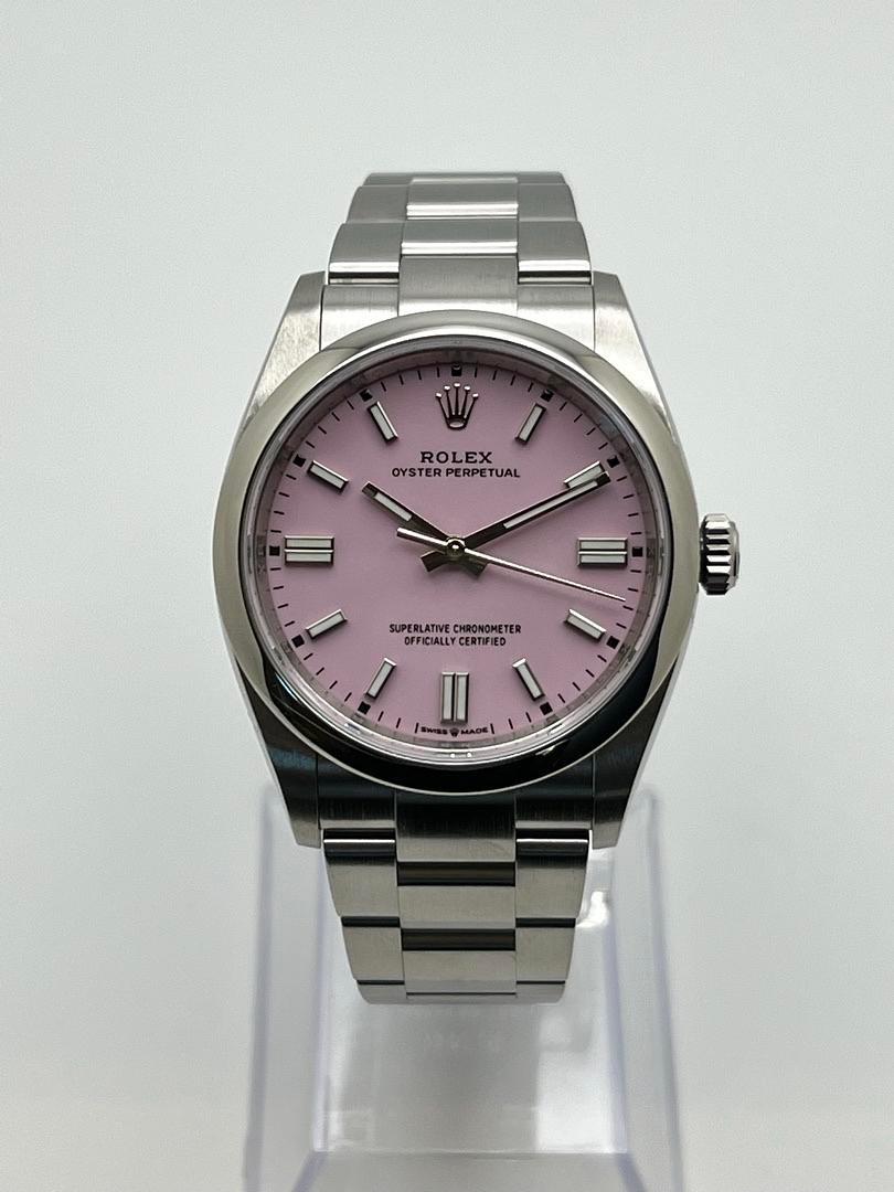 Rolex Oyster Perpetual Candy Pink Dial 126000 For Sale at 1stDibs