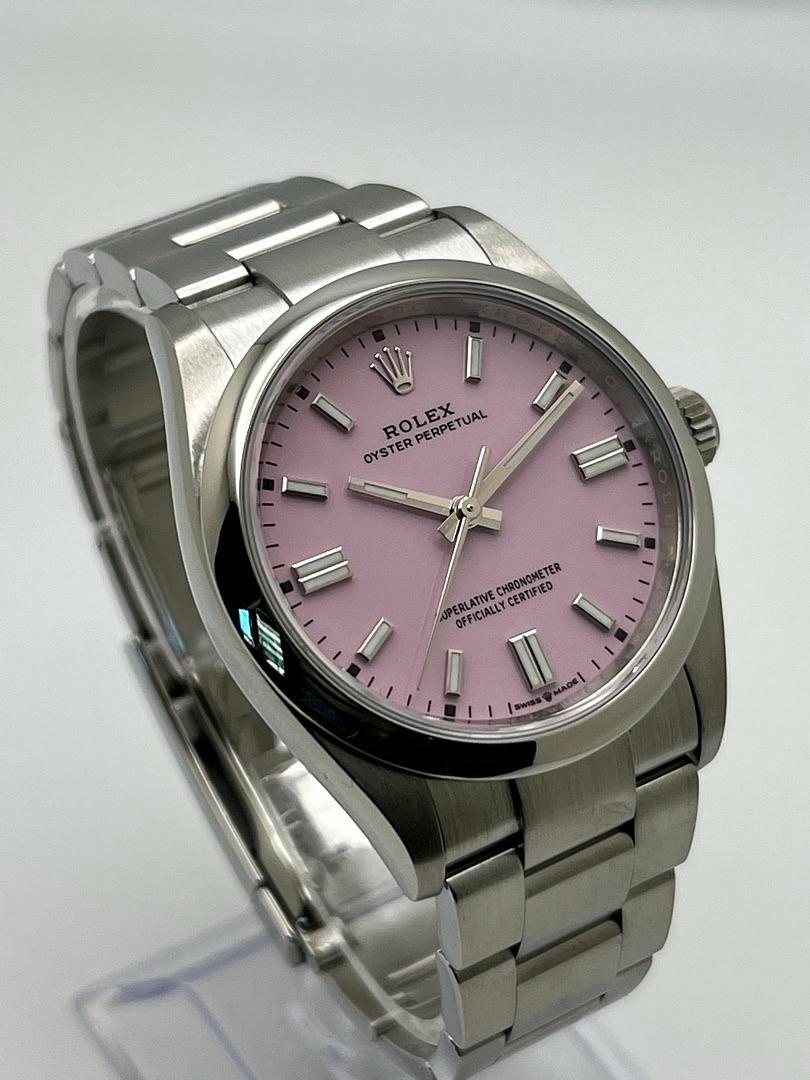 Rolex Oyster Perpetual Candy Pink Dial 126000 For Sale at 1stDibs