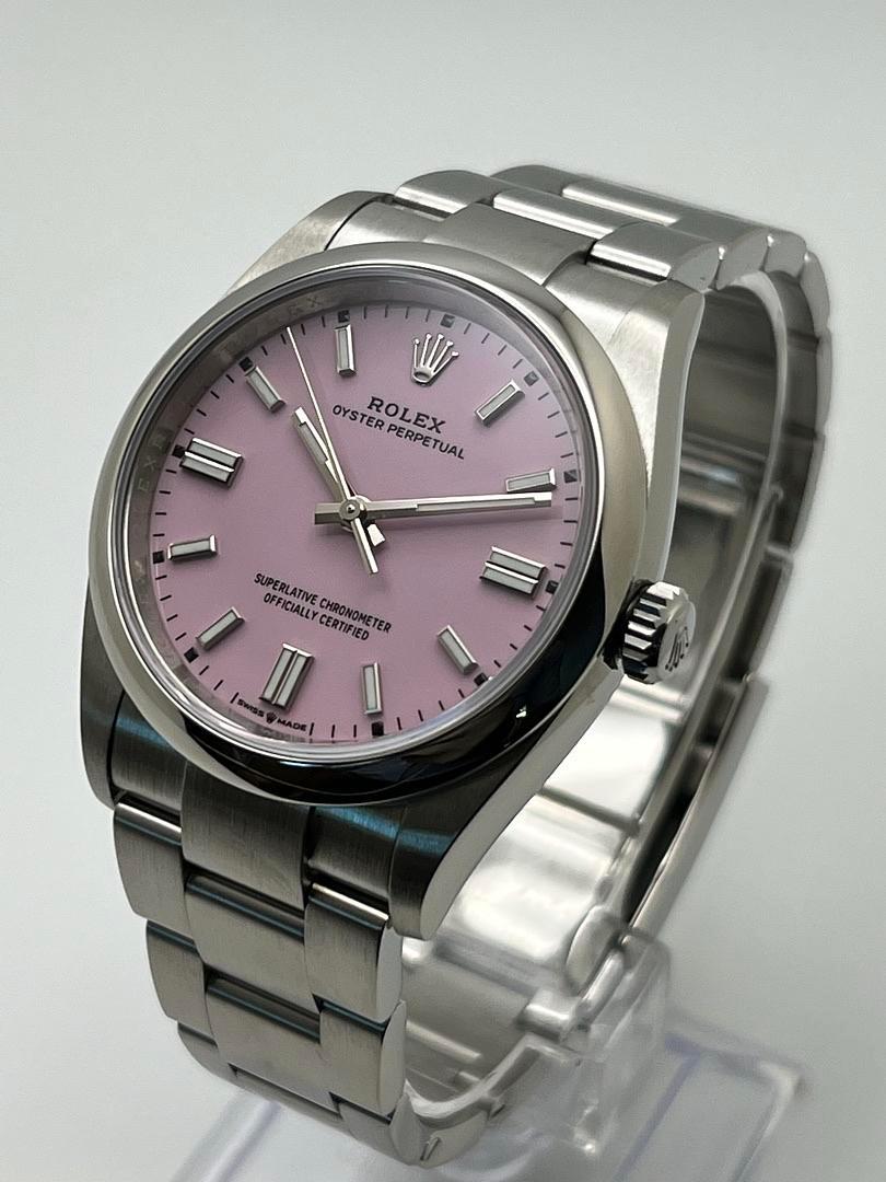 Rolex Oyster Perpetual Candy Pink Dial 126000 For Sale at 1stDibs
