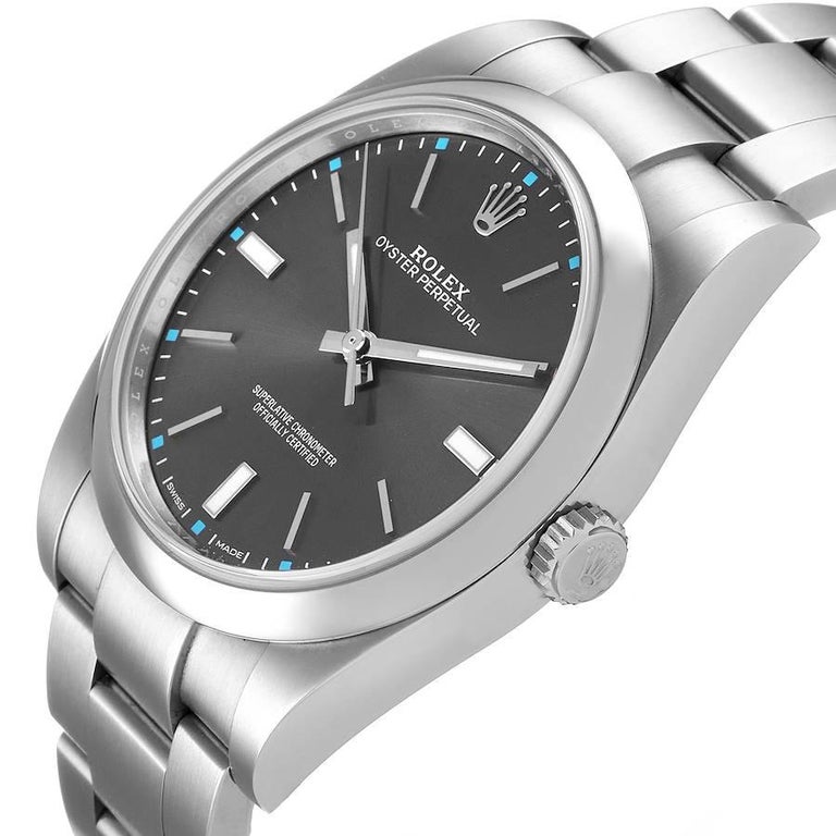 Rolex Oyster Perpetual 39 Rhodium Dial Steel Men's Watch 114300 Box ...