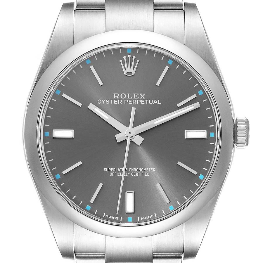 Rolex Oyster Perpetual Blue Dial Black PVD/DLC Coated Stainless Steel ...