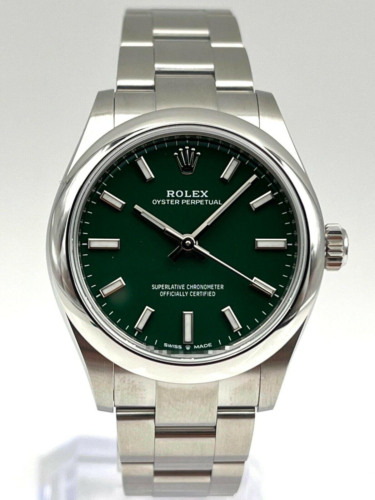 Rolex Oyster Perpetual 41 Oystersteel Green Dial For Sale at 1stDibs ...