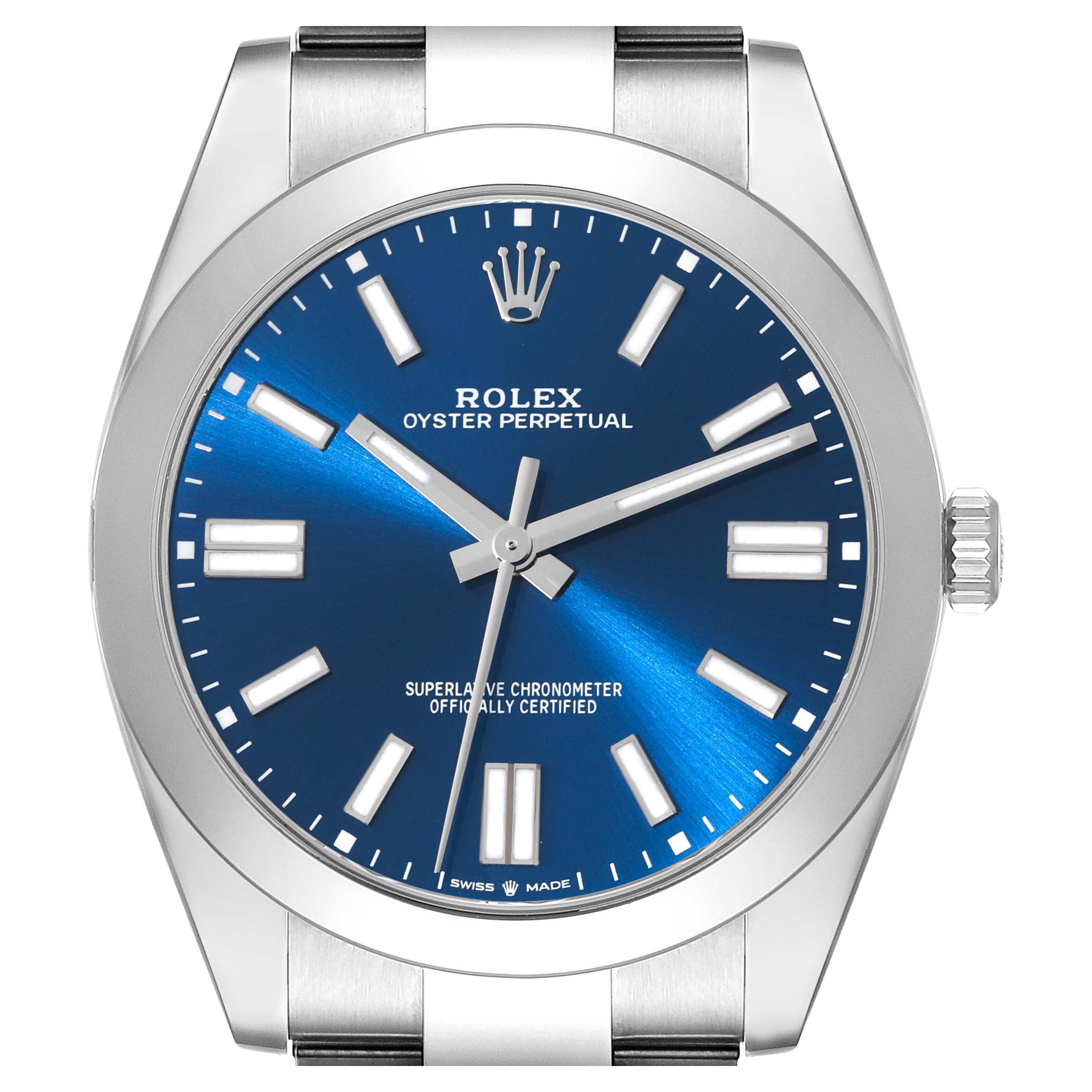 Rolex Oyster Perpetual 41 Blue - 12 For Sale on 1stDibs