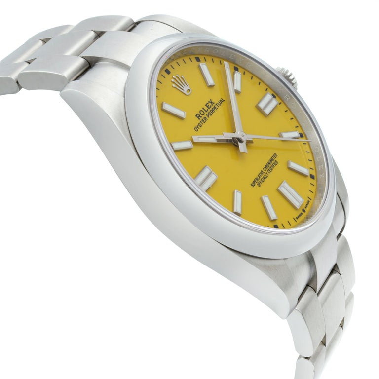 Rolex Oyster Perpetual No Date Steel Yellow Dial Automatic Men's Watch ...
