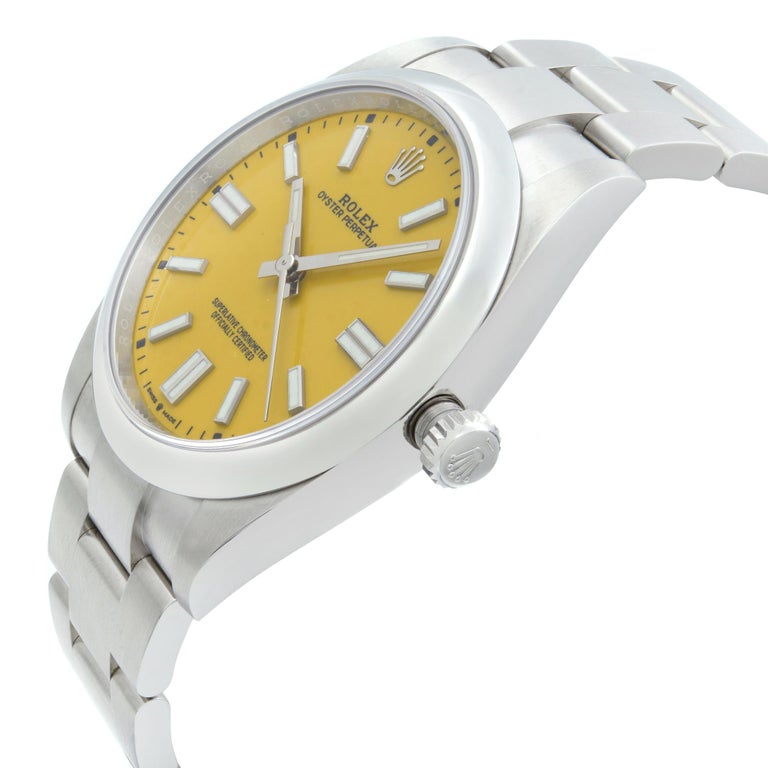 Rolex Oyster Perpetual No Date Steel Yellow Dial Automatic Men's Watch ...