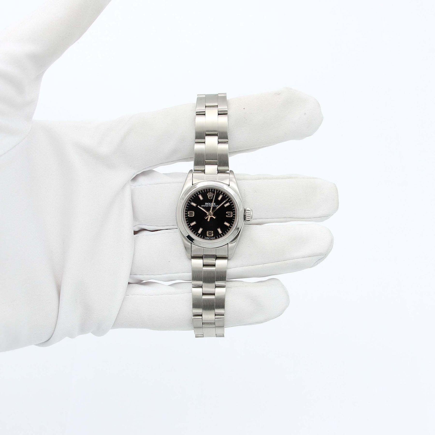 Rolex Oyster Perpetual 67180 - Black 3-6-9 Dial, Oyster Bracelet ...
