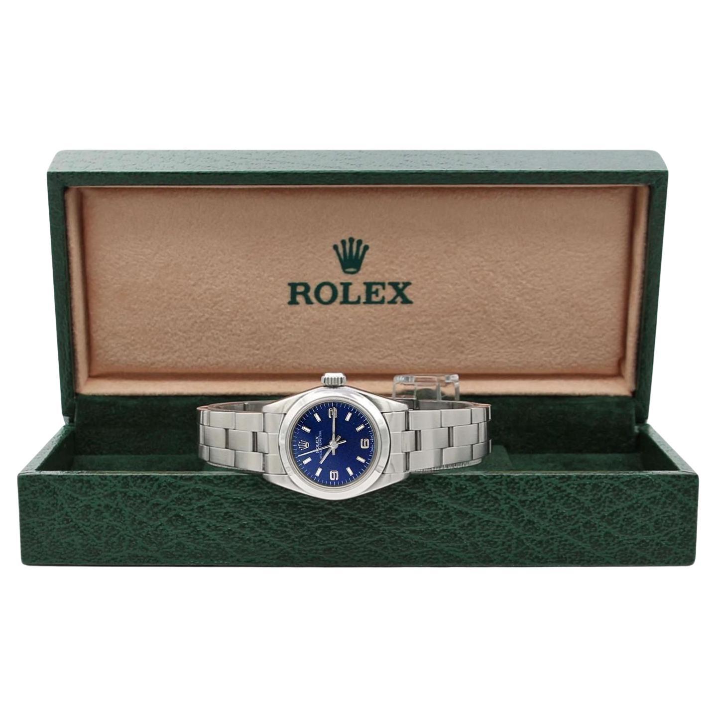 Rolex Oyster Perpetual 67180 - Blue 3-6-9 Dial and Oyster Bracelet ...