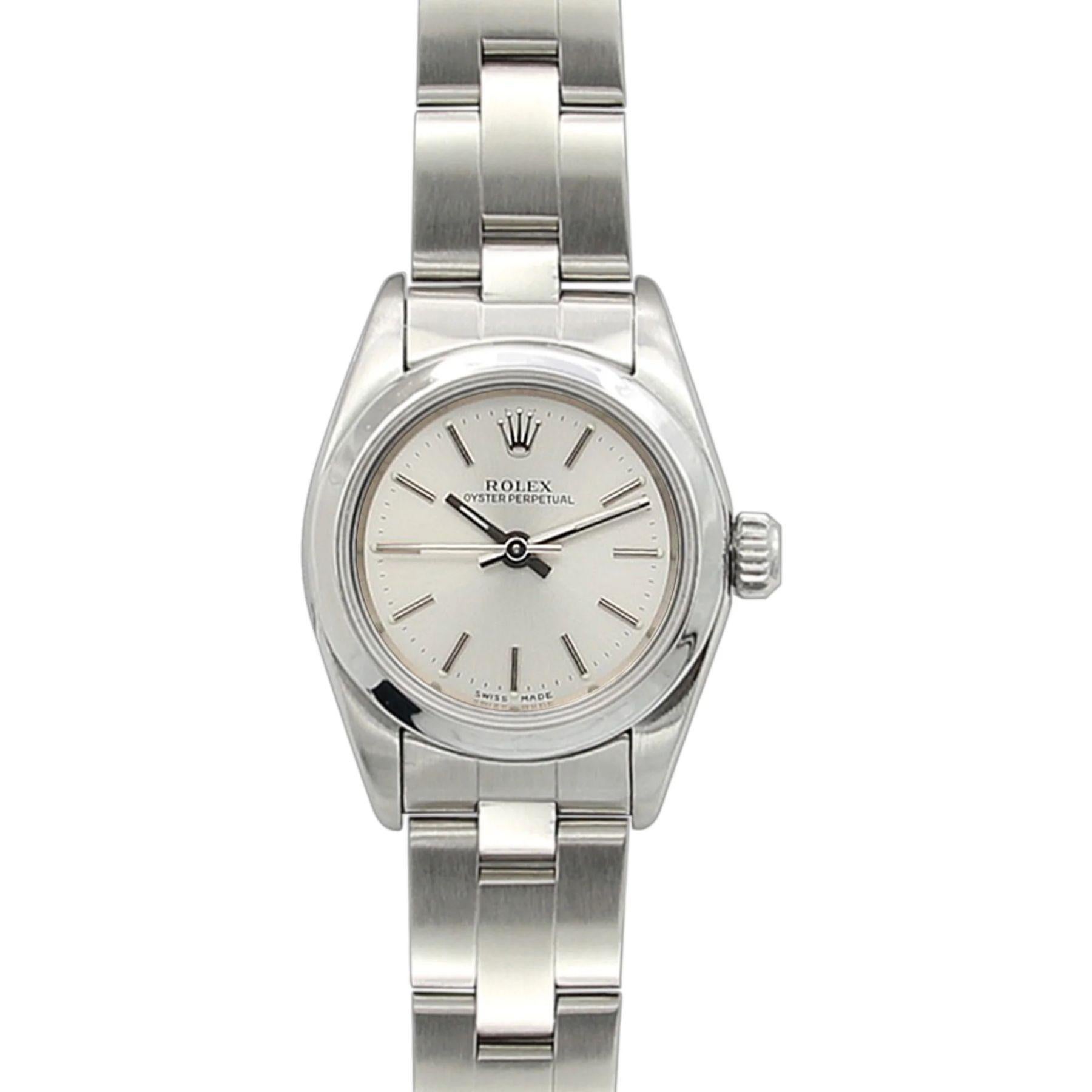 Rolex Oyster Perpetual 67180 with Silver Dial and Oyster Bracelet ...