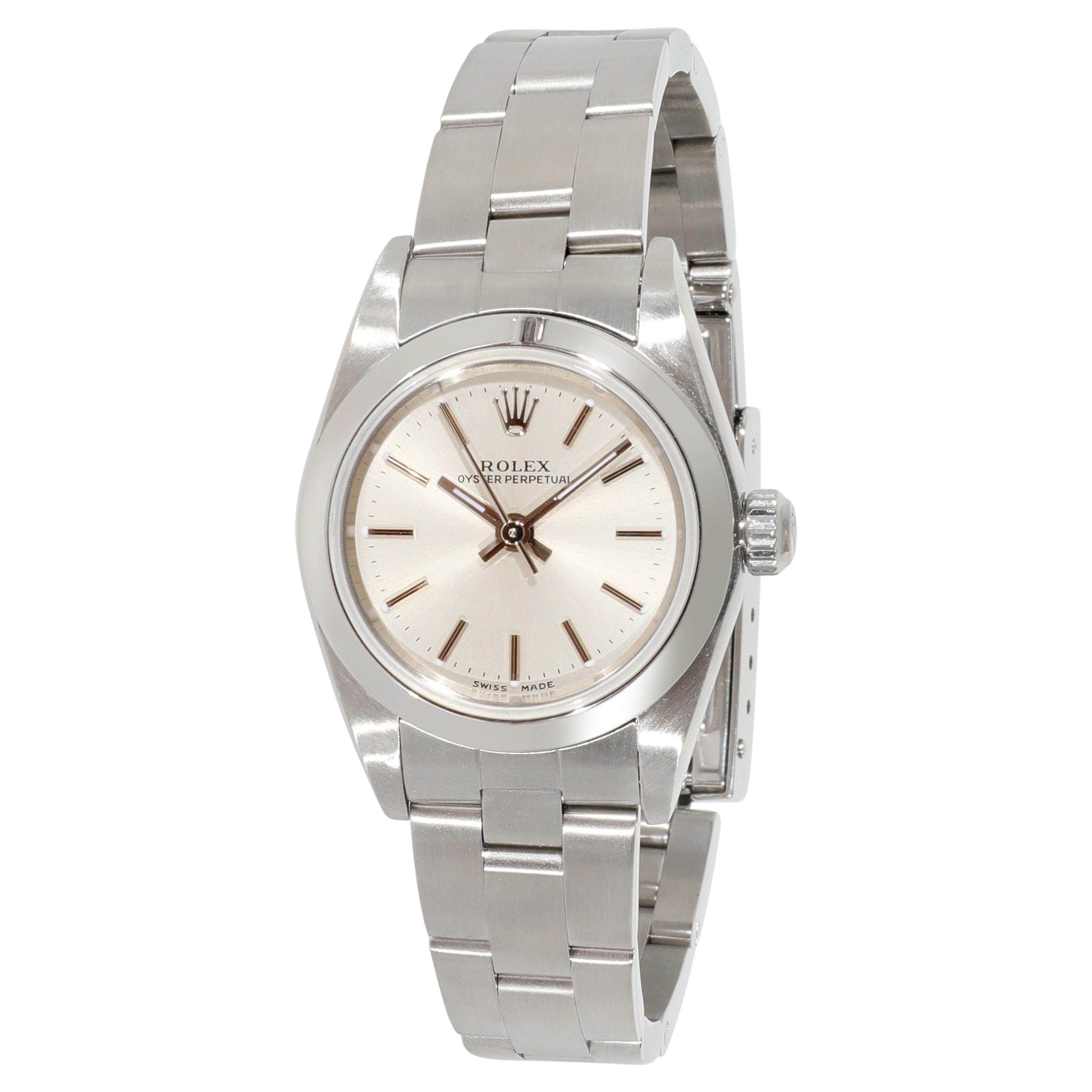Rolex Oyster Perpetual 76080 Damenuhr aus Edelstahl im Angebot bei 1stDibs