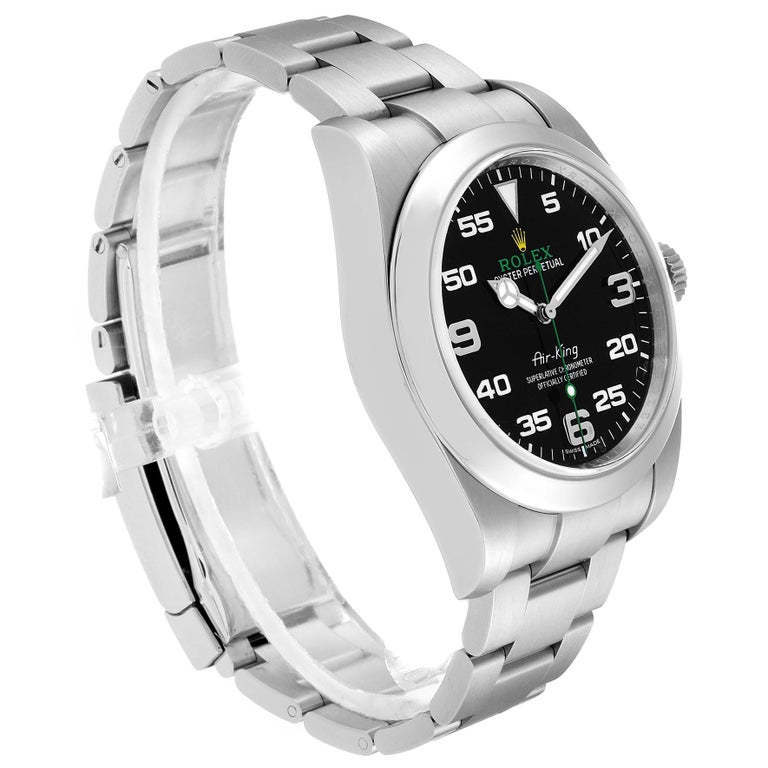 Rolex Oyster Perpetual Air King Green Hand Steel Men's Watch 116900 For ...