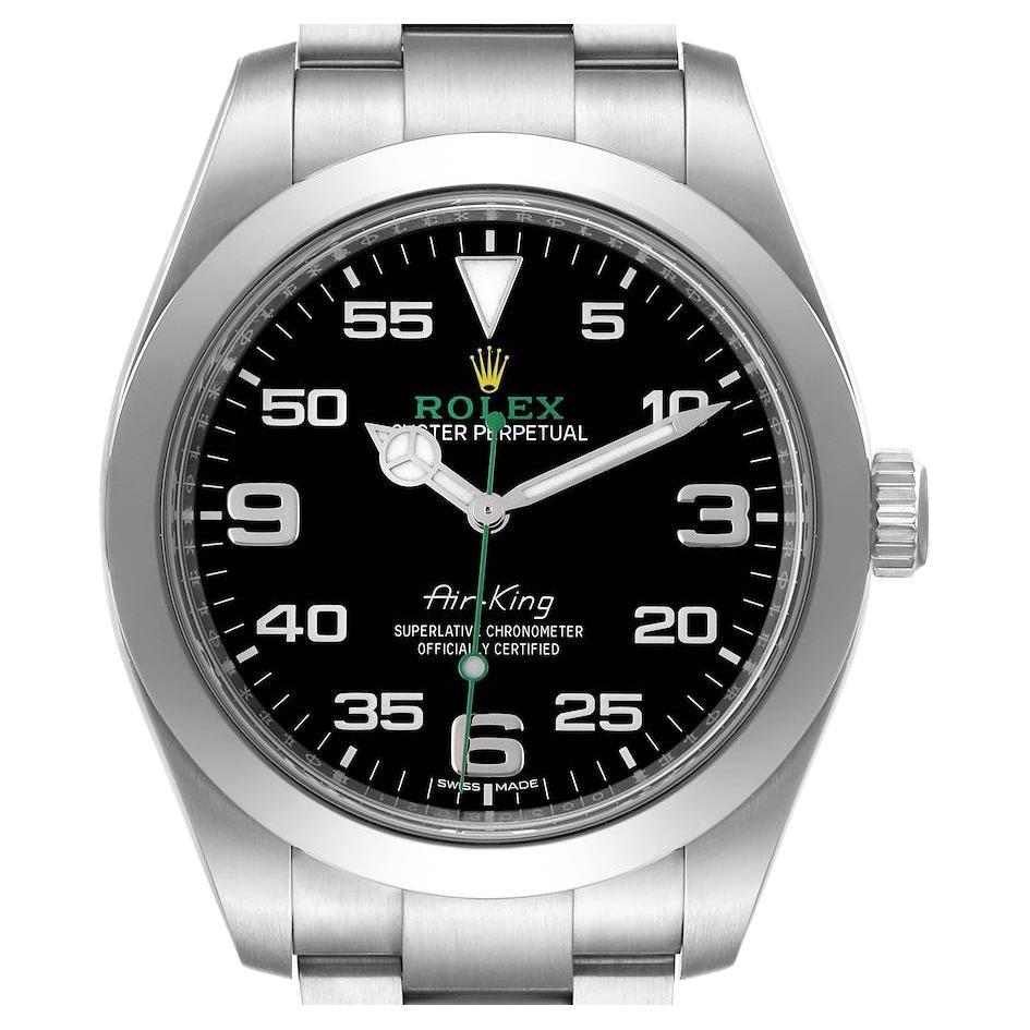 Rolex Oyster Perpetual Air King Green Hand Steel Men's Watch 116900 For ...