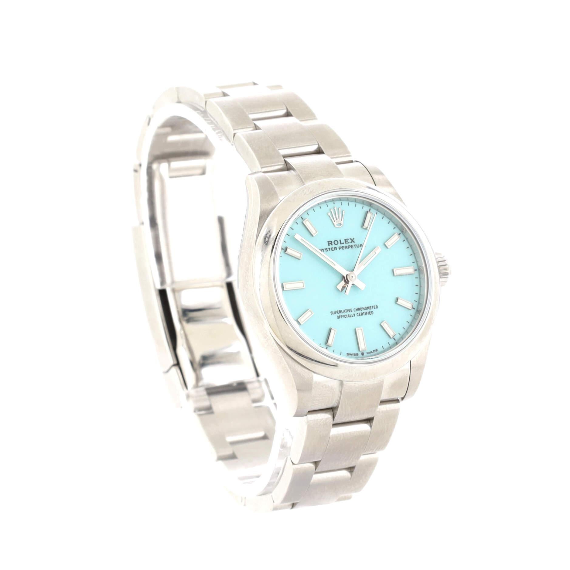 Rolex Oyster Perpetual Automatic Watch Stainless Steel with Tiffany ...