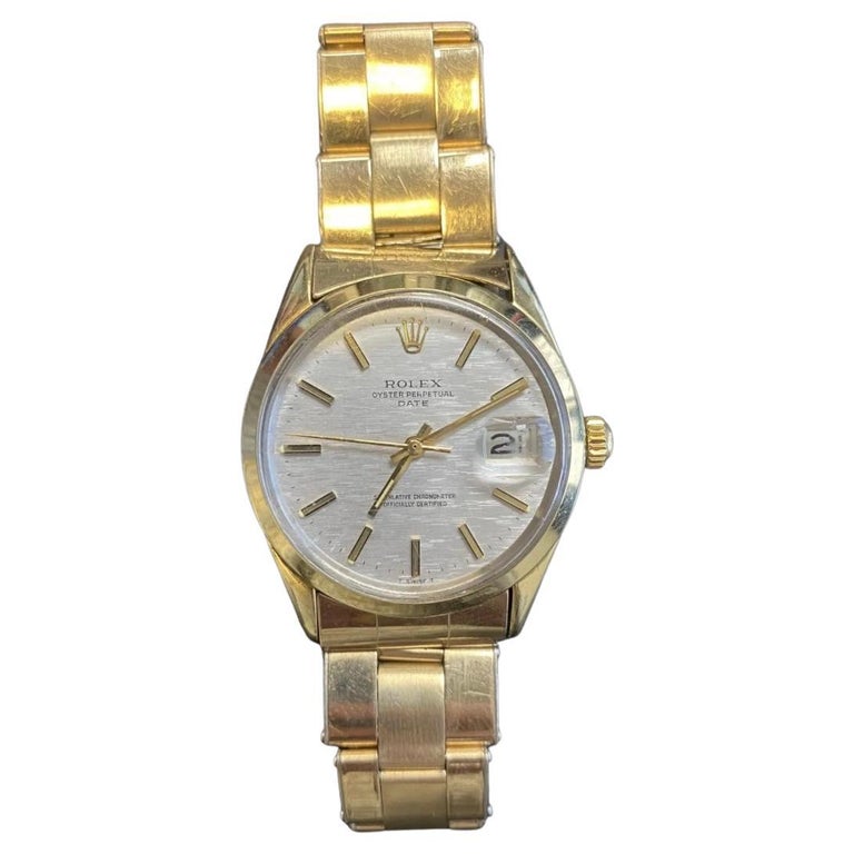 Rolex Oyster Perpetual Date 1550 Case Size Men's Watch For Sale at 1stDibs