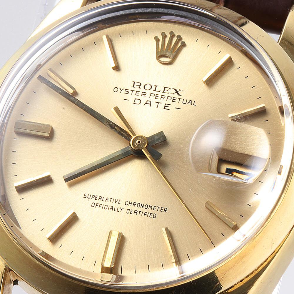 Rolex Oyster Perpetual Date 1550 Men's Antique Watch - Champagne Dial ...