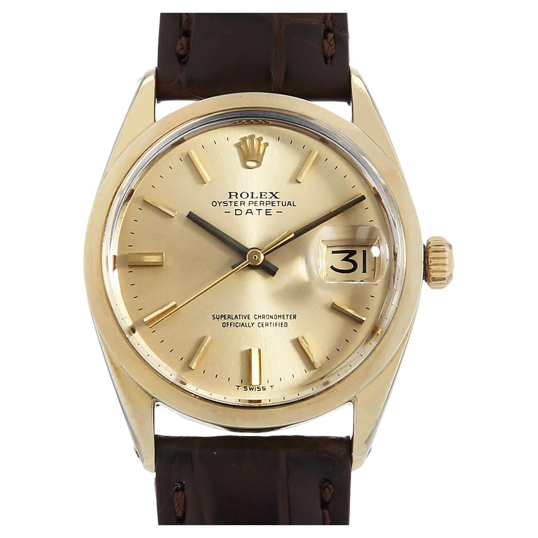 Rolex Oyster Perpetual Date 1550 Men's Antique Watch - Champagne Dial ...