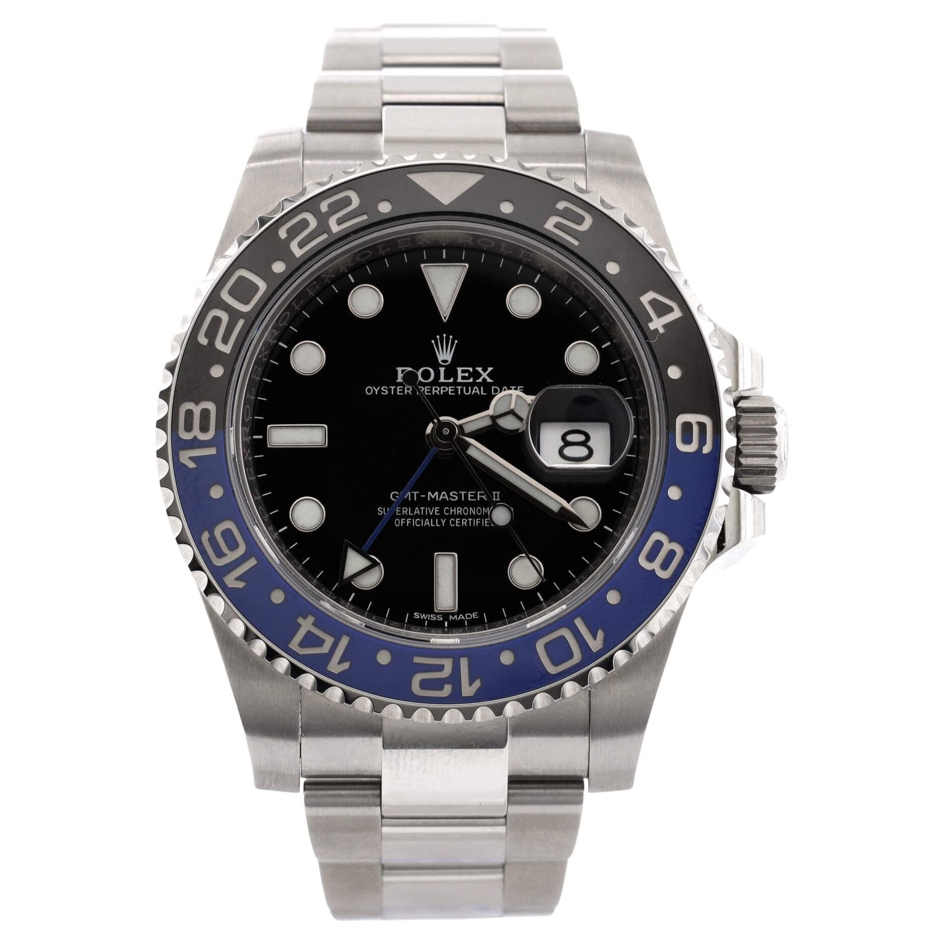 Rolex Oyster Perpetual Date GMT-Master II Automatic Watch Stainless ...