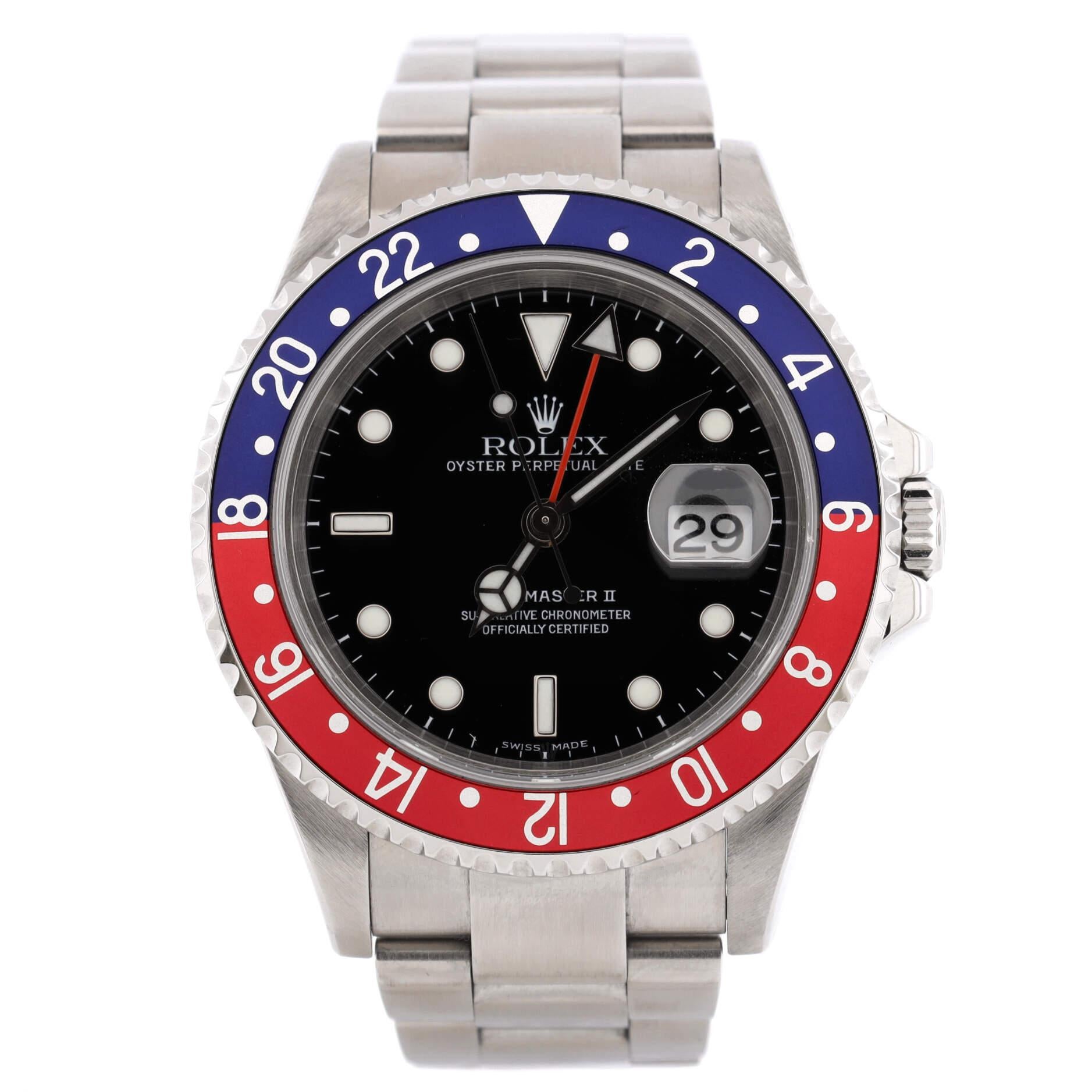 Rolex Oyster Perpetual Date GMT-Master Pepsi Automatic Watch Stainless ...