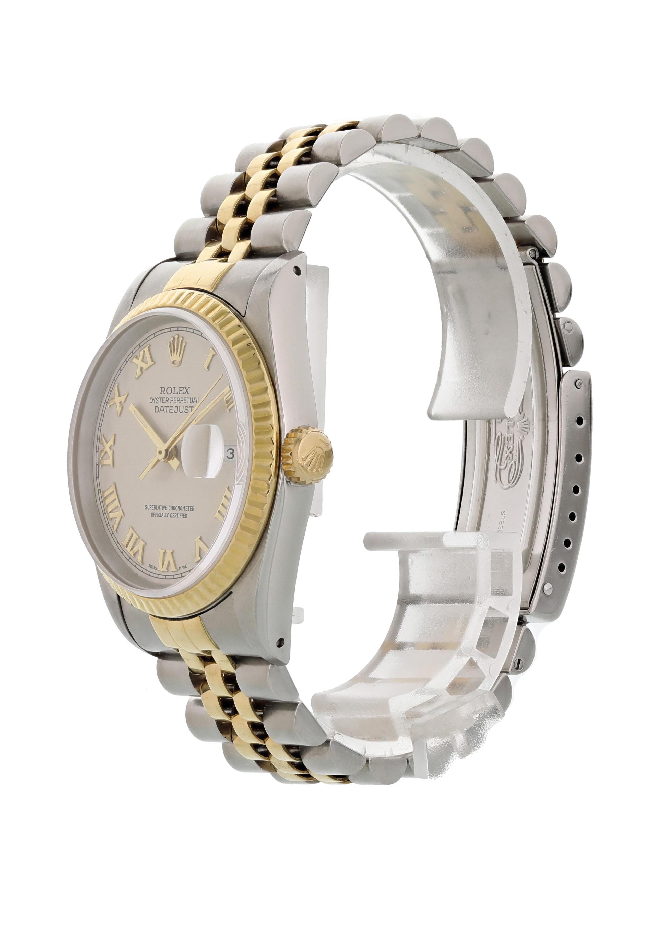 Rolex Oyster Perpetual Datejust 16233 Pyramid Dial Men's Watch at ...