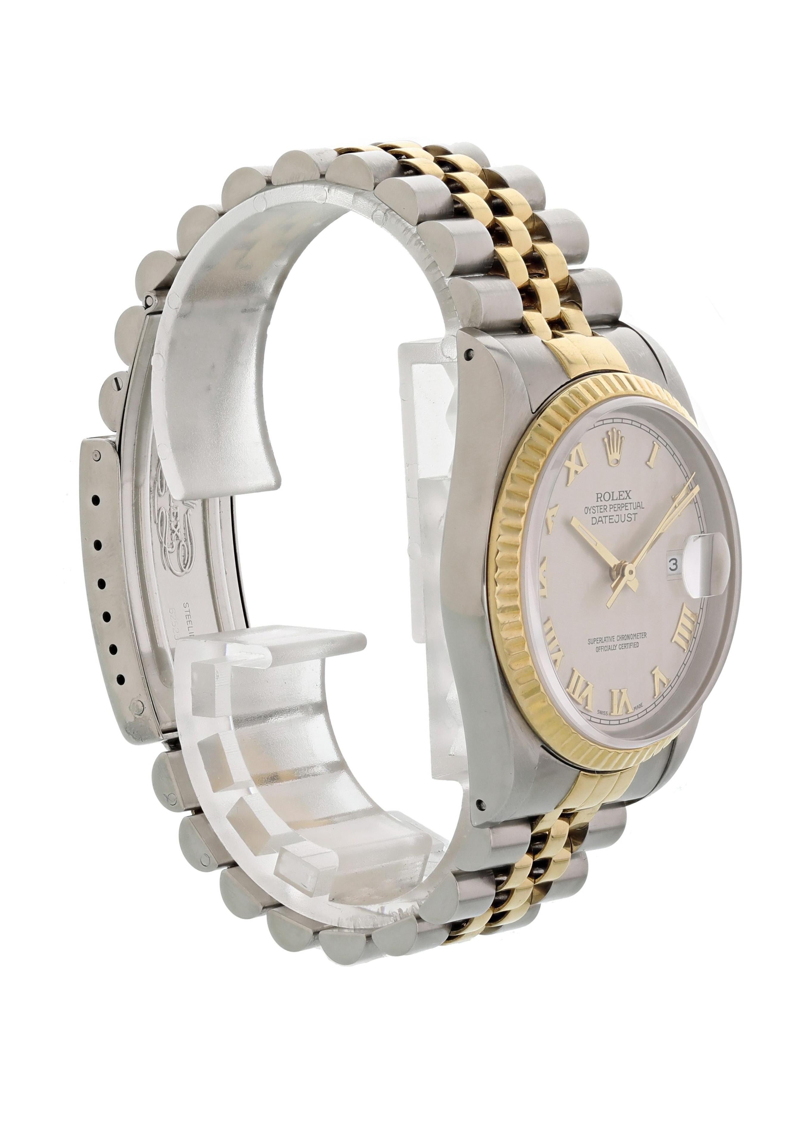Rolex Oyster Perpetual Datejust 16233 Pyramid Dial Men's Watch at ...