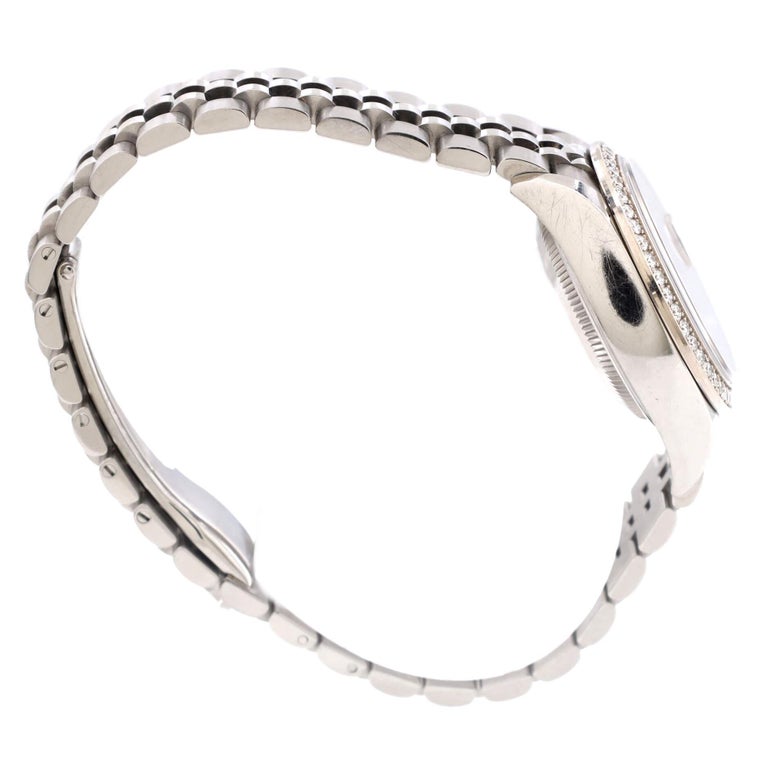 Rolex Oyster Perpetual Datejust Automatic Watch Stainless Steel and White Gold For Sale at 1stDibs