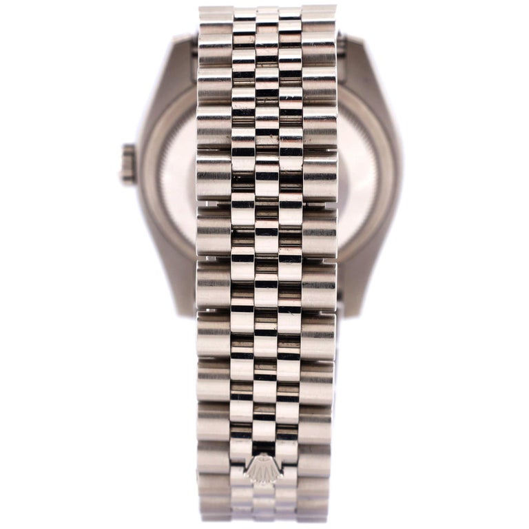 Rolex Oyster Perpetual Datejust Automatic Watch Stainless Steel and White Gold For Sale at 1stDibs
