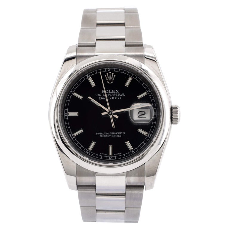 Rolex Oyster Perpetual Datejust Automatic Watch Stainless Steel 36 For Sale at 1stDibs
